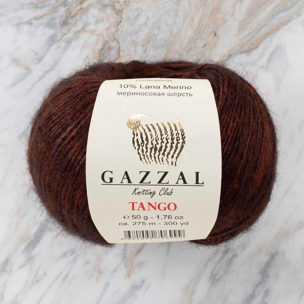 Gazzal Tango Flat Tape Yarn, Brown - 1479