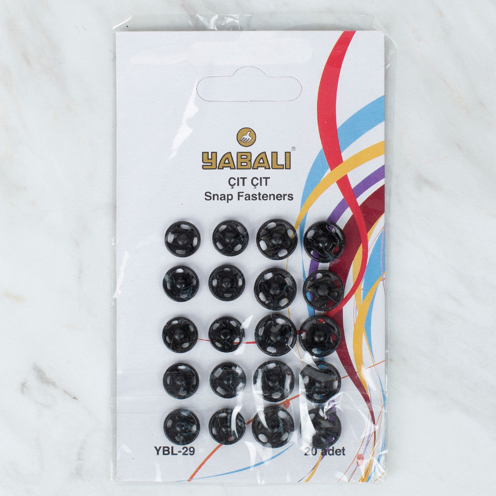 Yabalı Snap Fasteners, Black - YBL - 29
